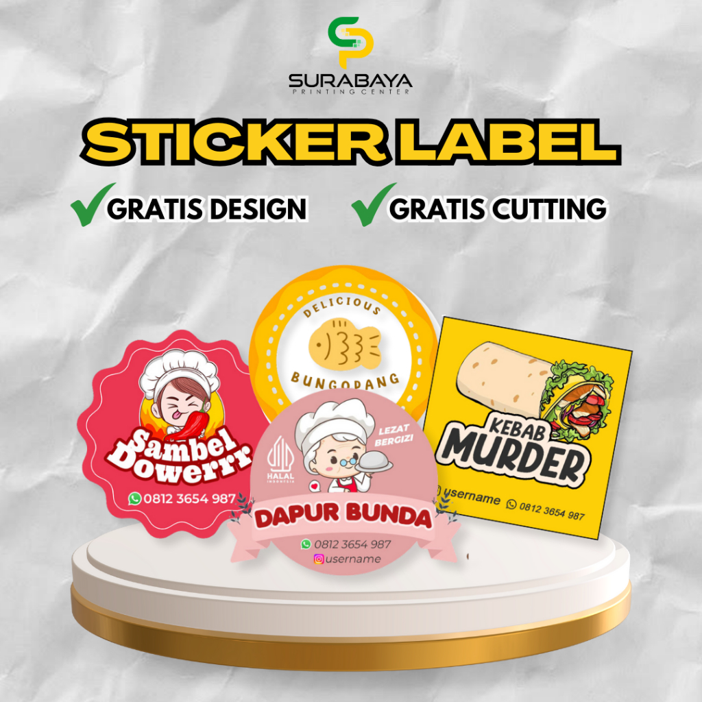 Jual STIKER LABEL KEMASAN / STIKER GELAS JUALAN / STIKER NASI BOX ...