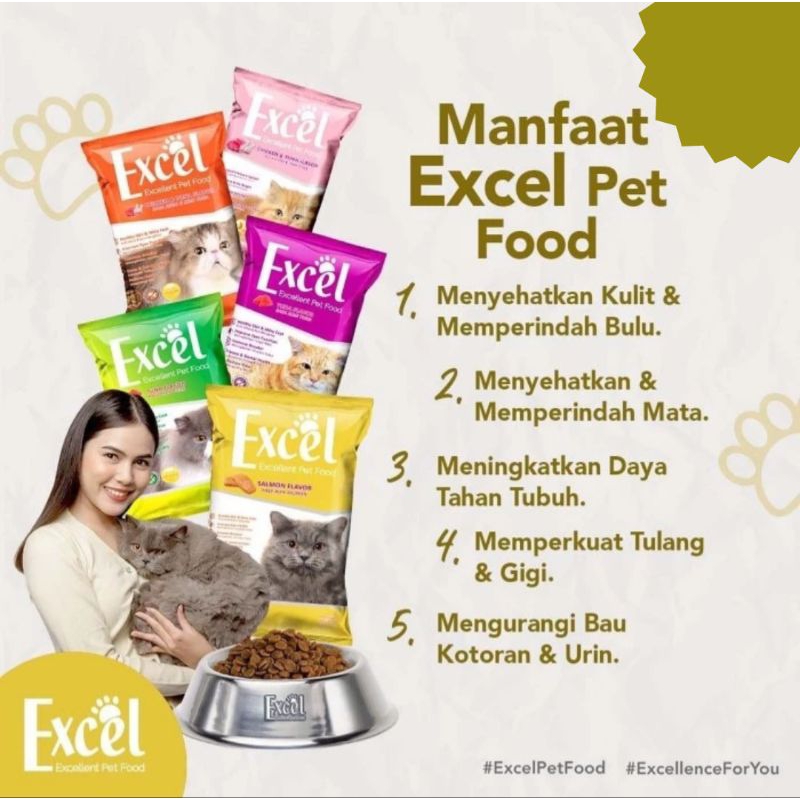 Jual MAKANAN KUCING KERING EXCEL TUNA EXCEL SALMON EXCEL IKAN EXCEL ...