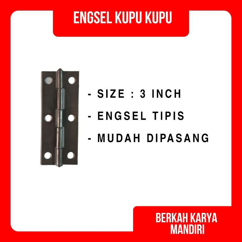 Jual Engsel Tipis Kupu Ukuran 3 Inch / Engsel Plat Pintu Kandang ...