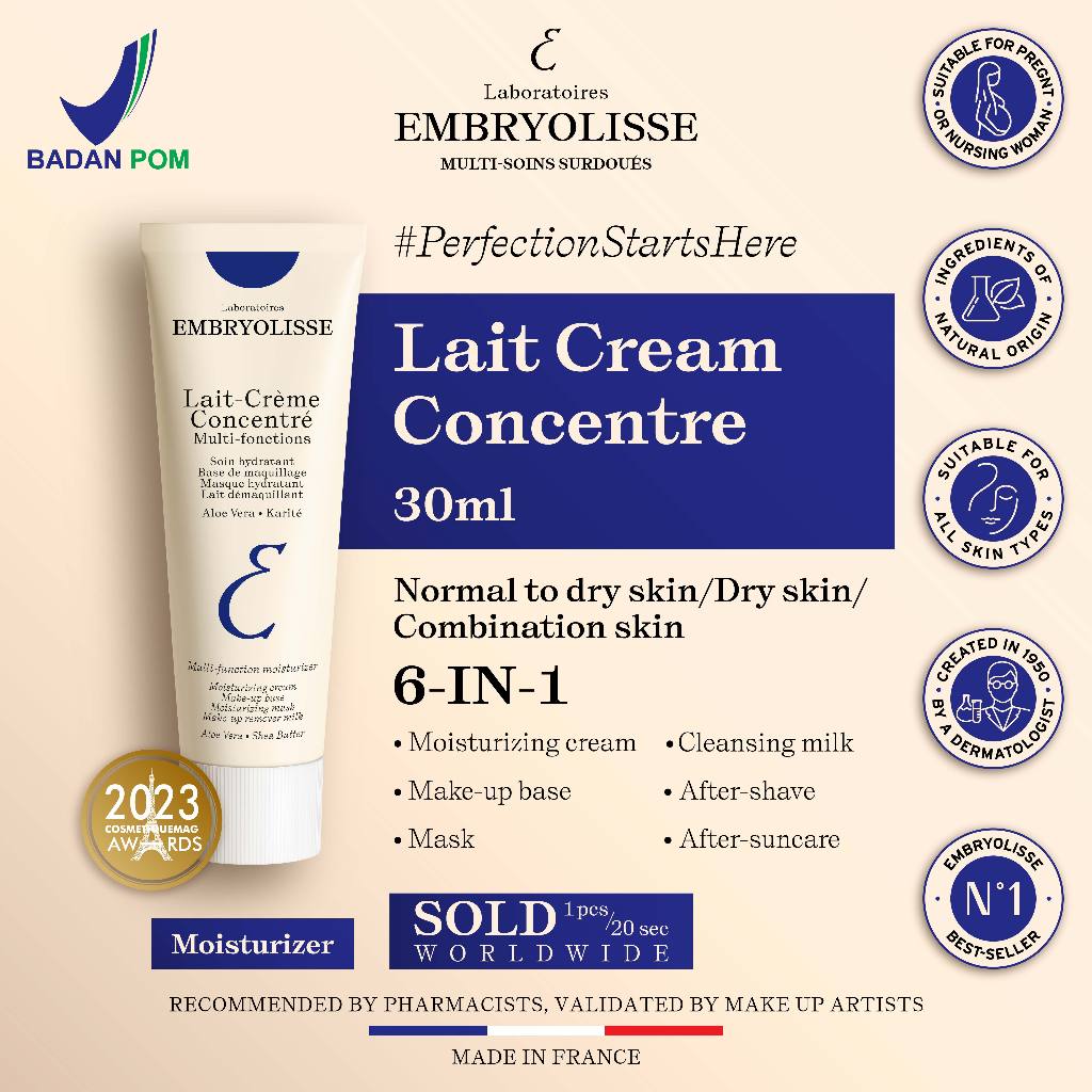Jual Embryolisse Lait-Creme Concentre 30ml 6 IN 1 Pelembab Wajah Makeup Cleanser Base Primer ...