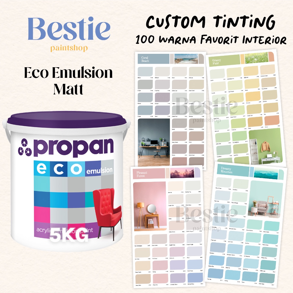 Jual CAT TEMBOK PROPAN ECO EMULSION 5 KG / INTERIOR / WARNA CUSTOM ...