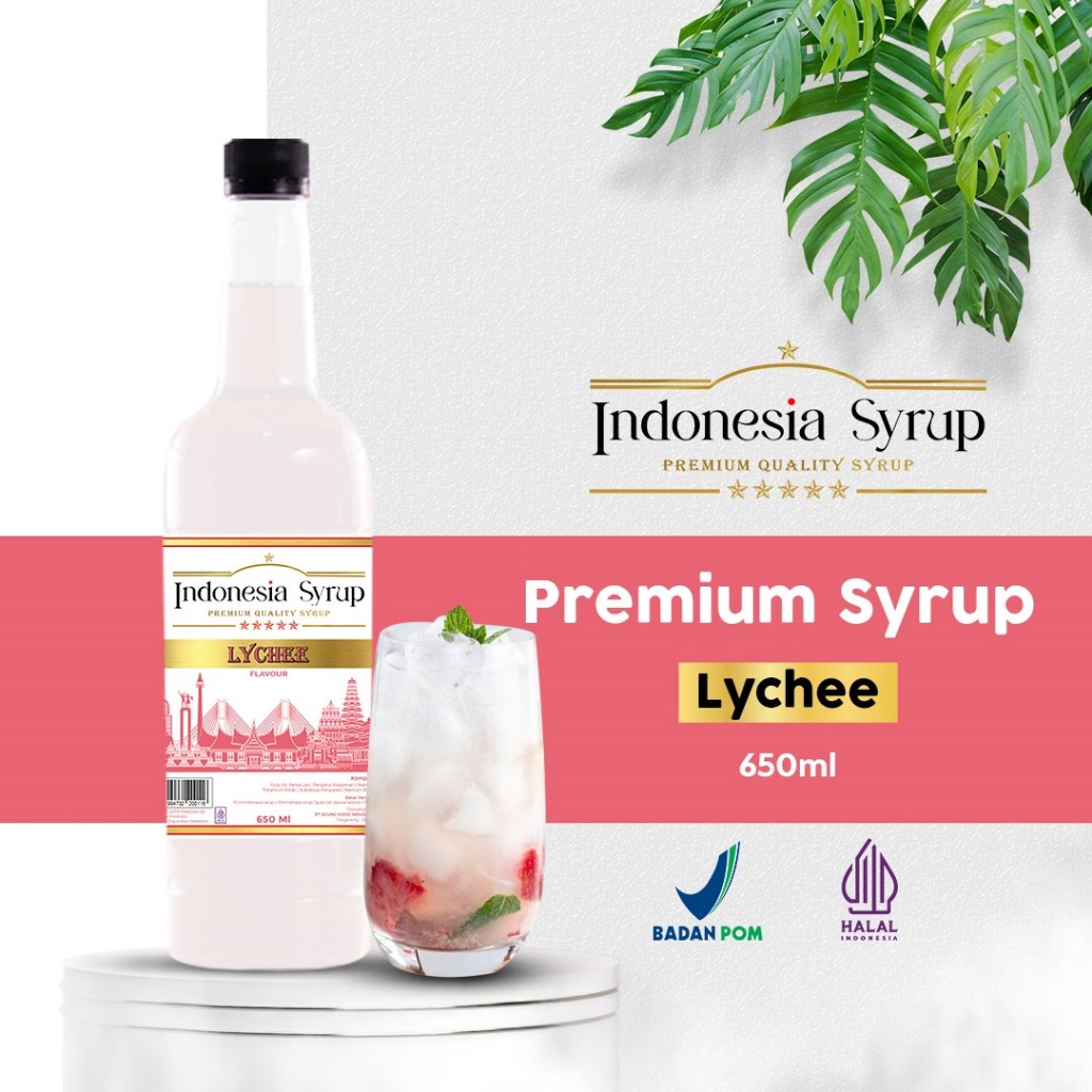 Jual Sirup Premium Rasa Leci / Lychee 650 ml Halal BPOM Flavoured Syrup ...