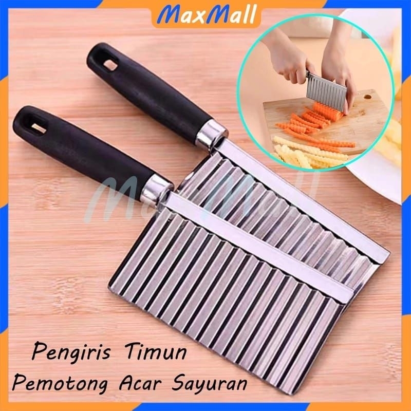 Jual Pisau Pemotong Pengiris Kentang Wortel Timun Irisan Bergelombang ...