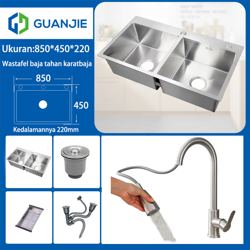 Jual GUANJIE - Stainless Steel Kitchen sink Modern Kitchen Sink Bak Cuci Piring Stainless Hitam ...