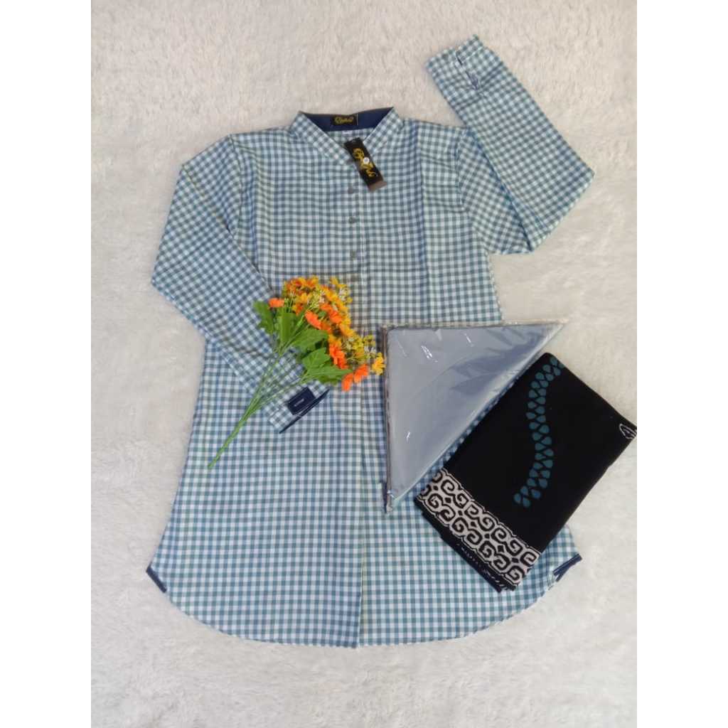 Jual SET SANTRI TERBARU// SETELAN TUNIK SARUNG DAN HIJAB// PAKET HEMAT ...