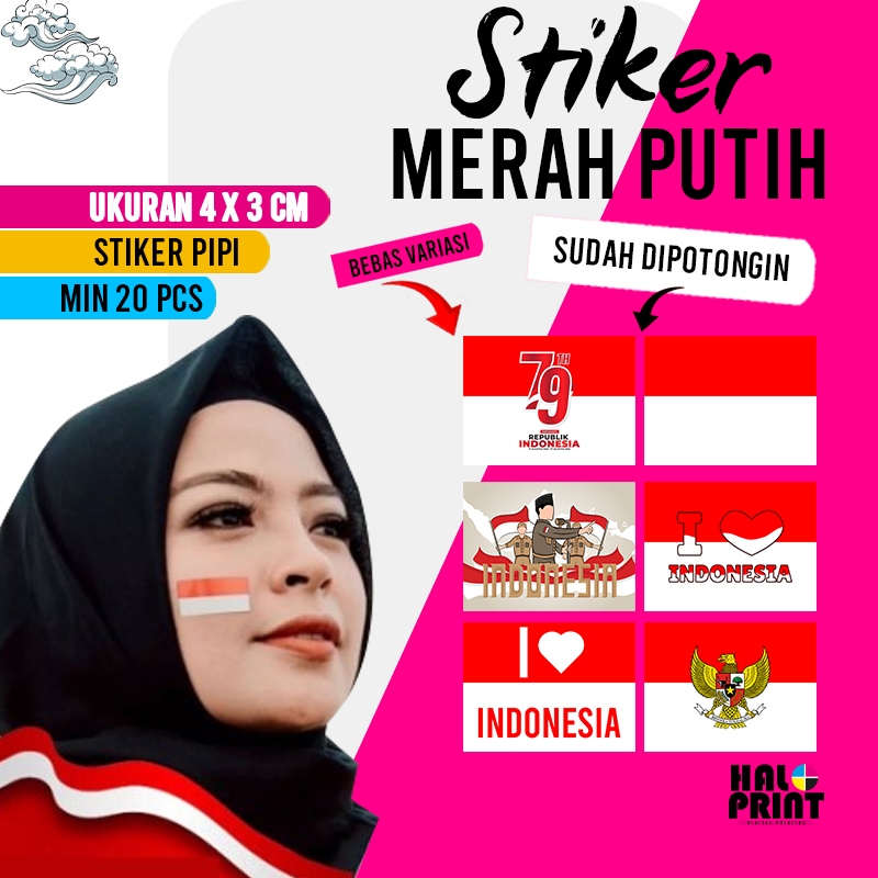 Jual Sticker / Stiker Bendera Agustusan / Stiker Pipi Indonesia ...