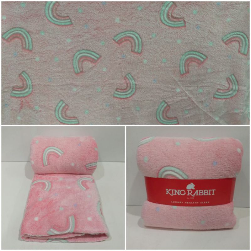 Jual King Rabbit Thermal Blanket Selimut Fleece 150 x200 cm | Shopee ...