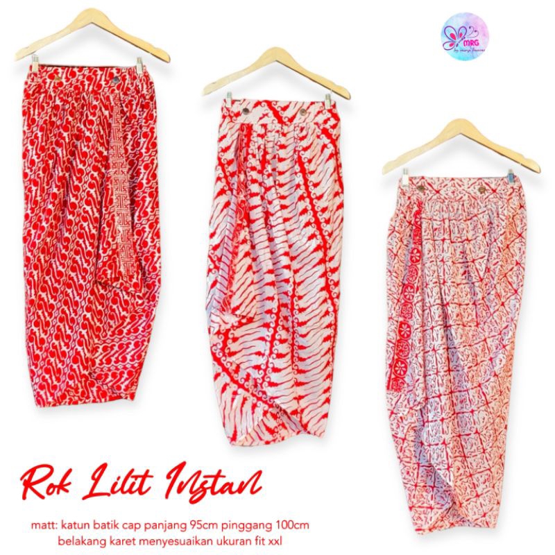 Jual Rok Lilit Batik Merah Putih / Rok Batik Instan | Shopee Indonesia