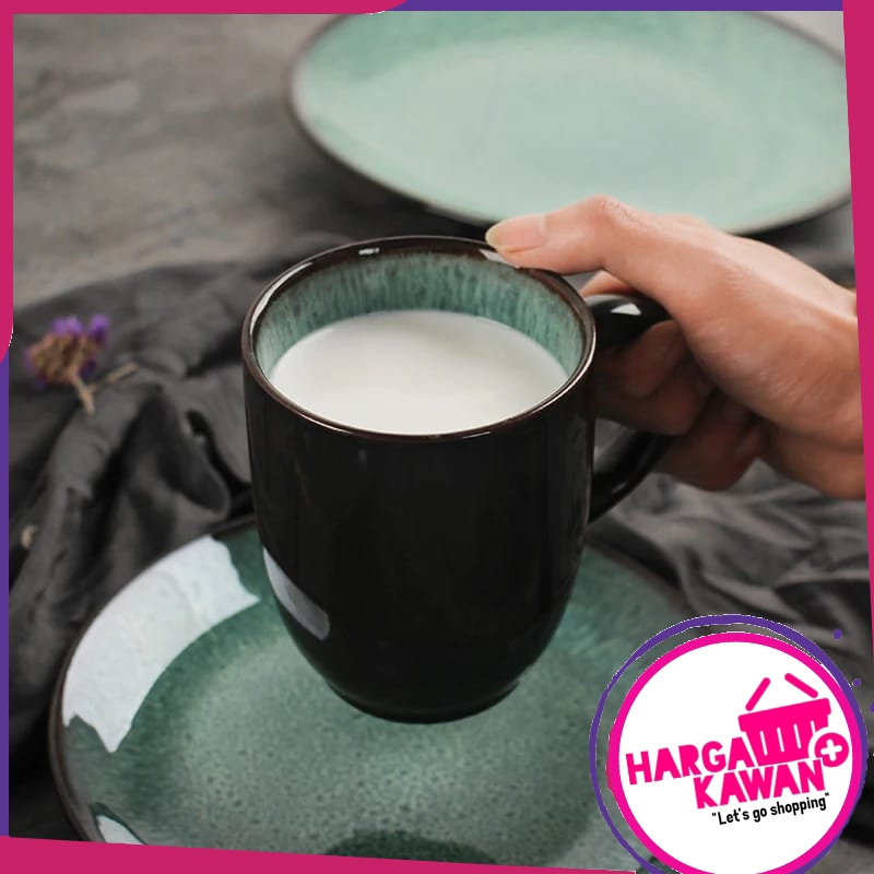 Jual Mug Besar Warna Hitam Bahan Keramik Ukuran 400 ml | Shopee Indonesia
