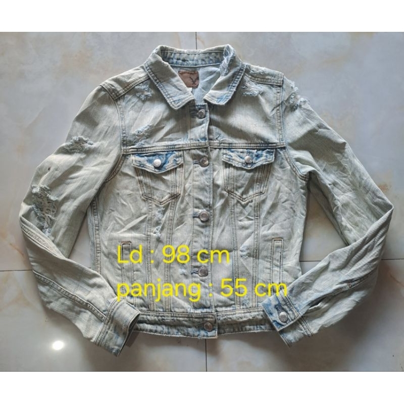 Jual Jaket bahan denim model ripet dari american eagle | Shopee Indonesia
