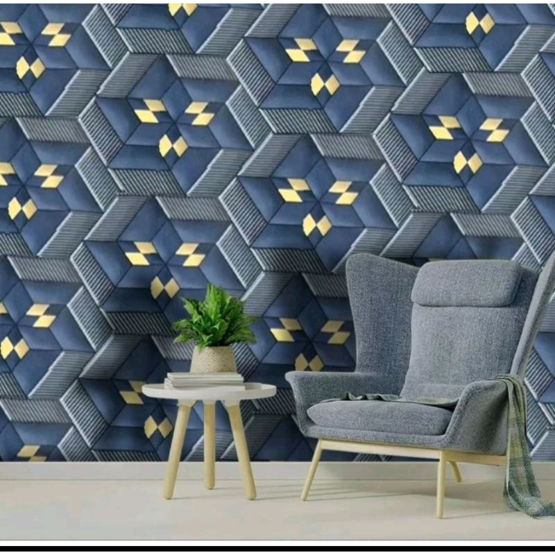 Jual Wallpaper Dinding Sticker Dinding Cakra 3D Biru Dekorasi Dinding ...