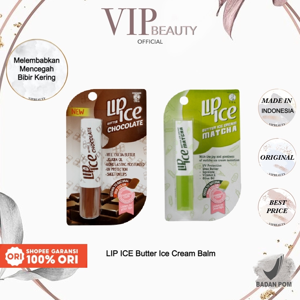 Jual LIP ICE Butter Ice Cream Changing Color Lip Balm Matcha ...