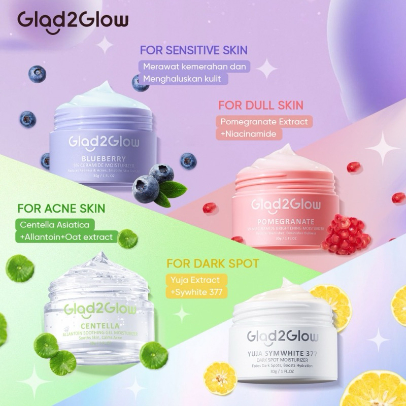 Jual Moisturizer Glad2Glow 30g | Shopee Indonesia
