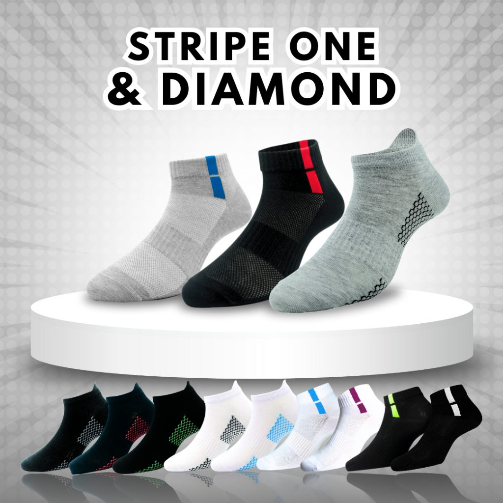 Jual Kaos Kaki Pendek Atas Mata Kaki Pria dan Wanita Stripe Ankle Sock Premium All size | Shopee ...