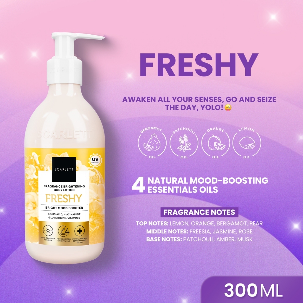 Jual SCARLETT Whitening New! Fragrance Brightening Body Lotion Bright ...