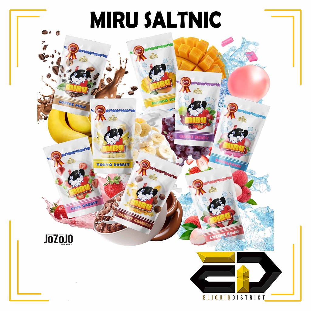 Jual MIRU SALTNIC COFFE LATTE - LYCHEESOJU - BUBBLEGUM - GRAPE BERRY ...