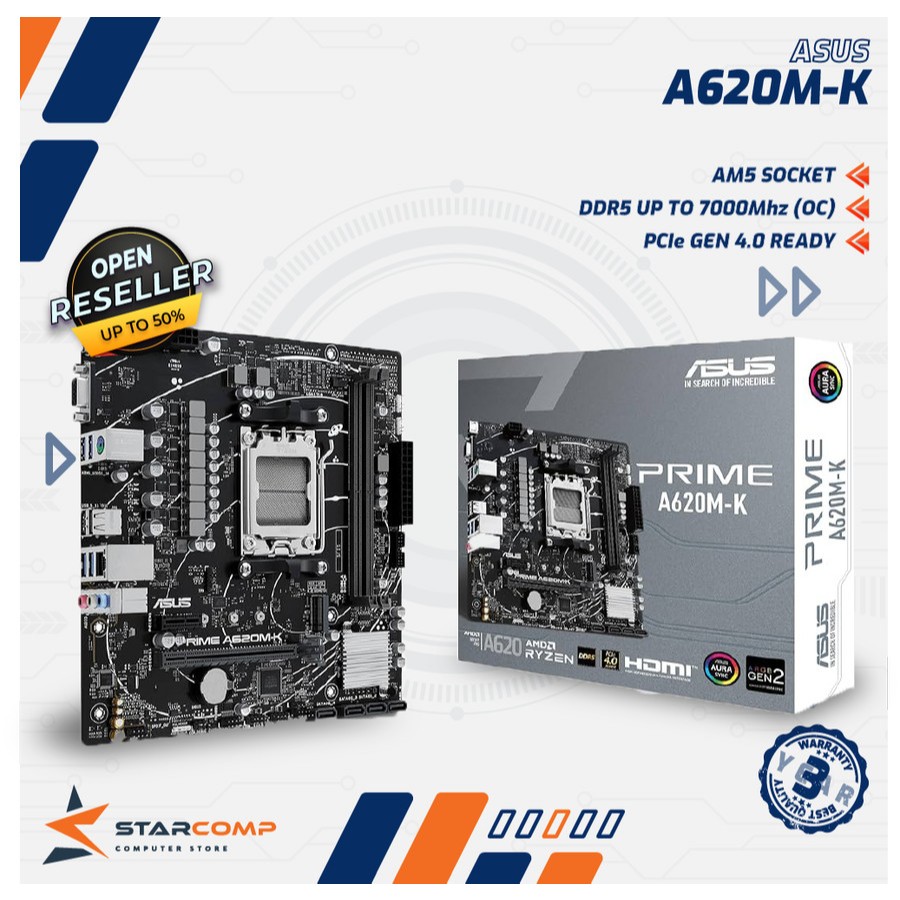 Jual ASUS PRIME A620M-K Motherboard AM5 DDR5 AMD Ryzen A 620 M-ATX ...