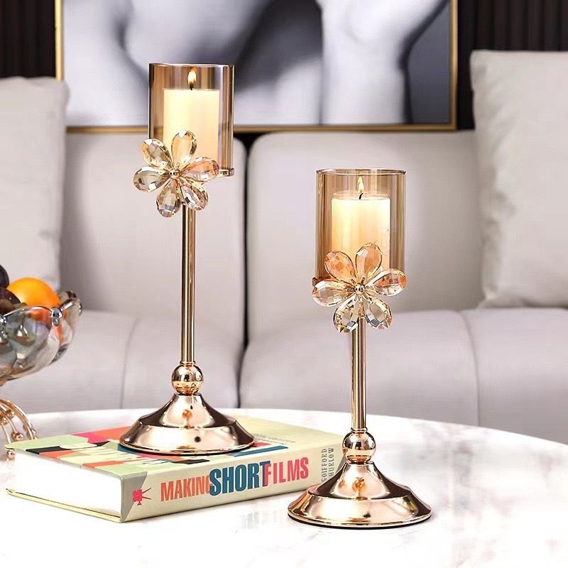Jual Tempat Lilin Flower Shaped Flower Petal Crystal Tea Light Candle ...