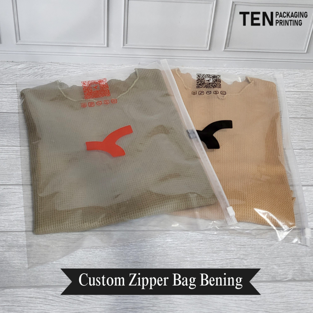 Jual Zipper Bag Bening Transparant + Custom Sablon / Zipper Lock ...