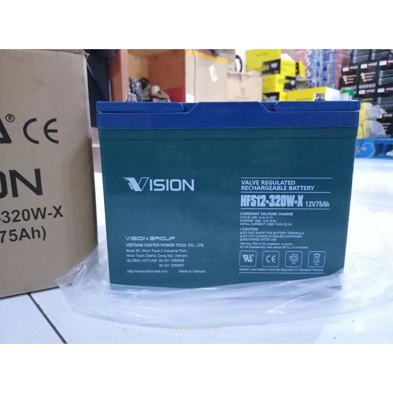 Jual Battery Vrla Vision HFS12-320W-X (12V75Ah) | Shopee Indonesia