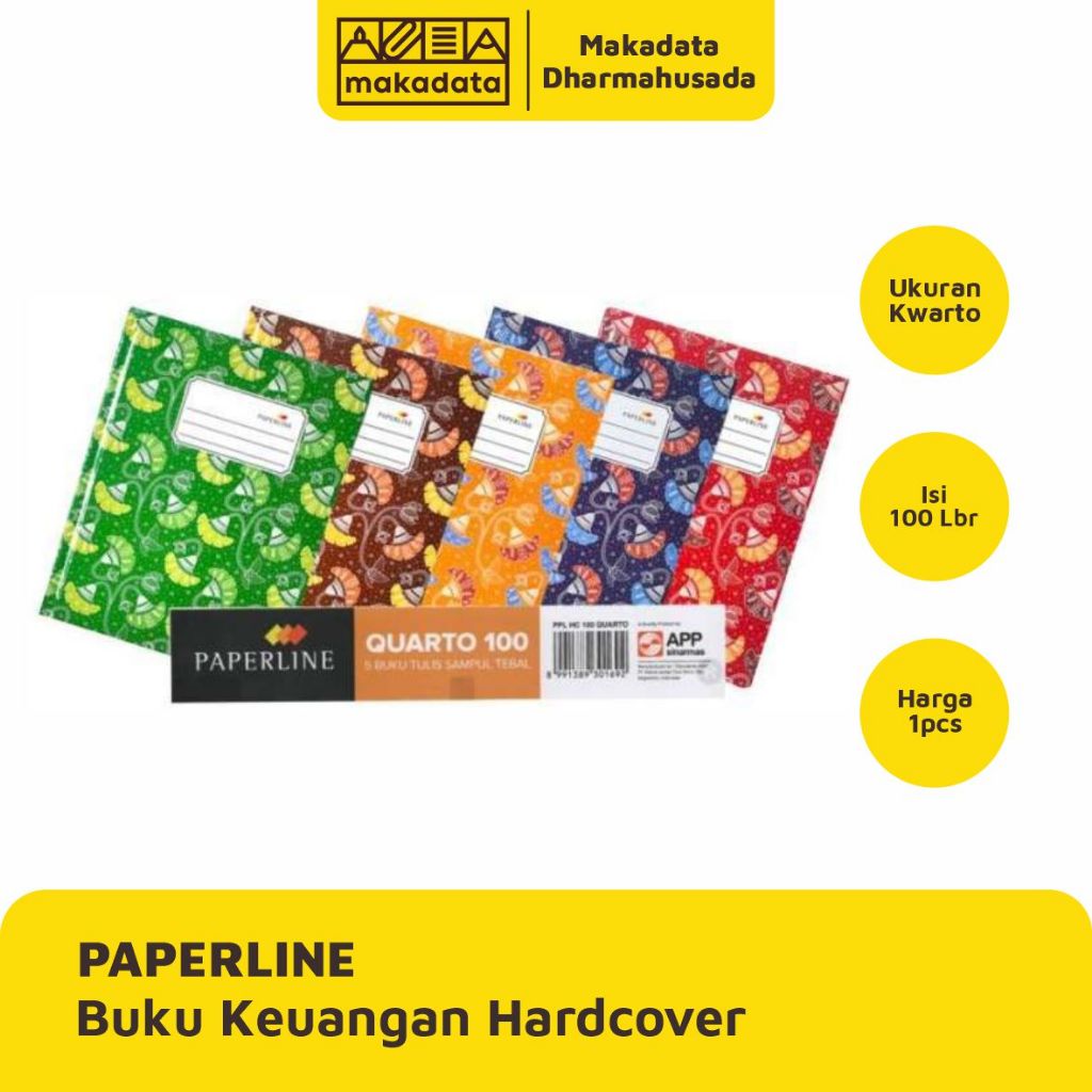Jual BUKU TULIS KEUANGAN HARDCOVER PAPERLINE UKURAN KWARTO KUARTO ...
