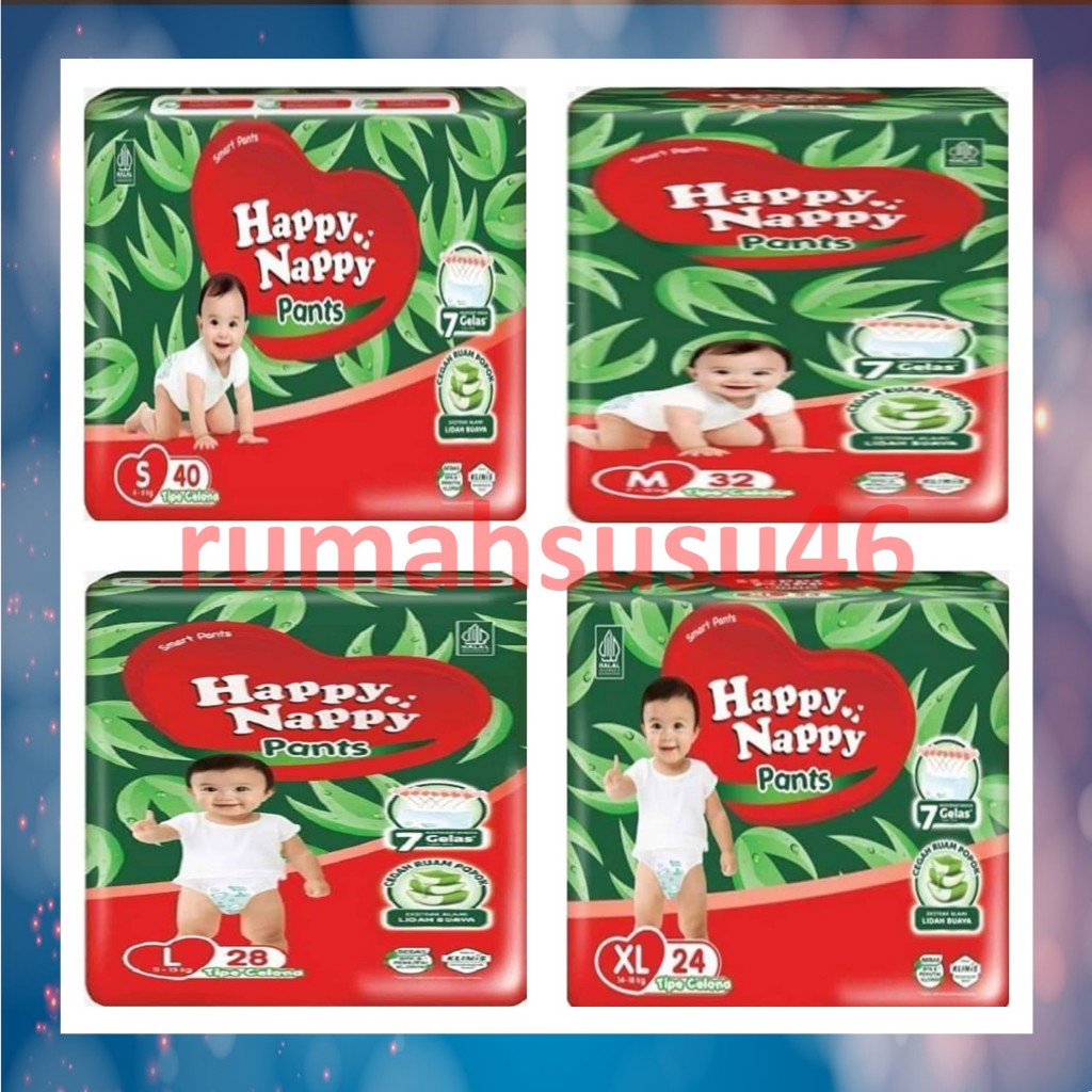 Jual Happy Nappy Smart Pantz S40/M32/L28/XL24 | Shopee Indonesia