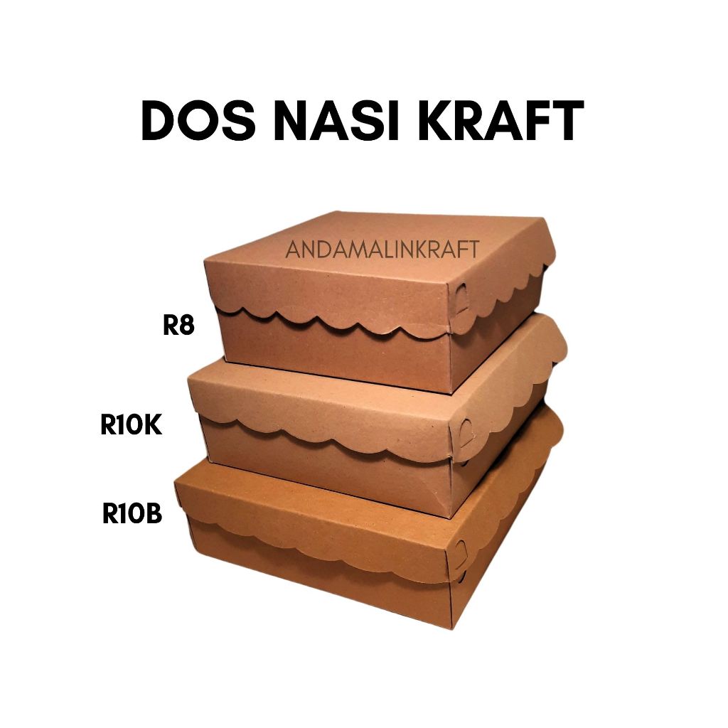 Jual Dus nasi kraft R8/R10K/R10B Kotak nasi ukuran 18/20/22 / Box nasi ...