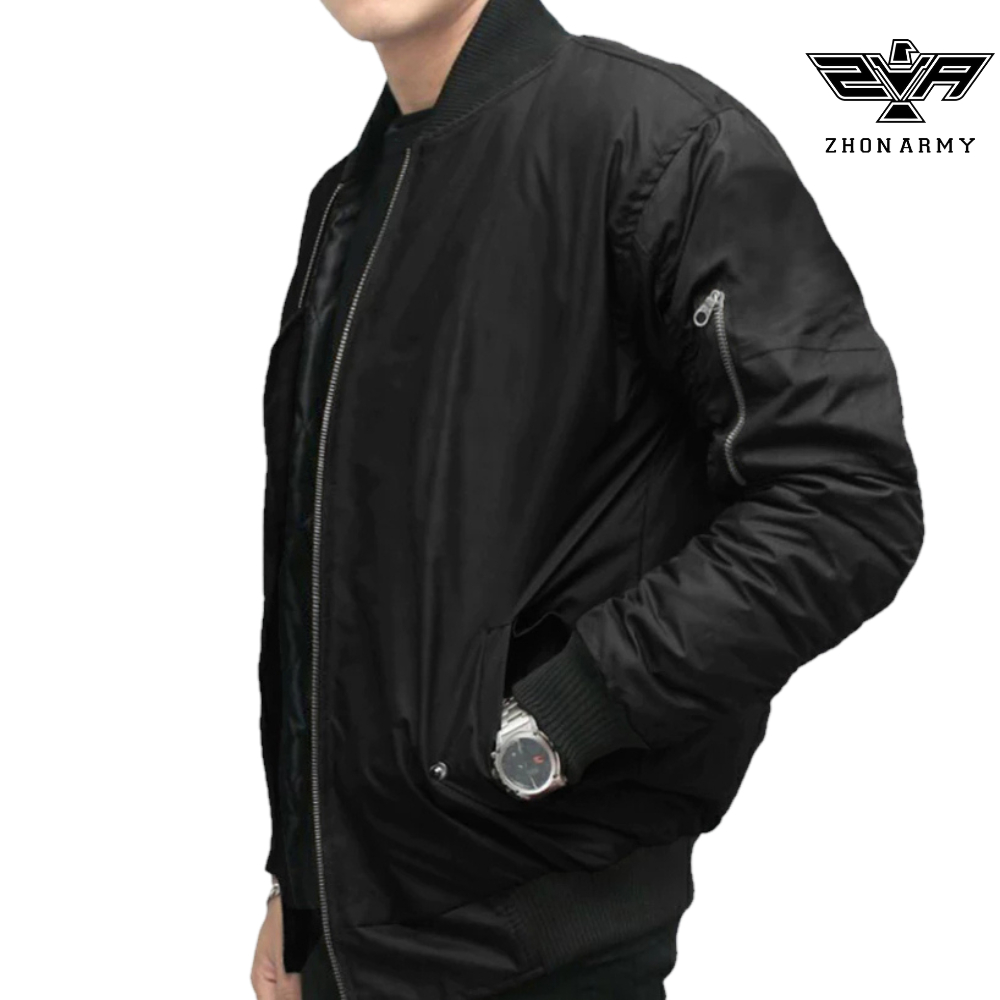 Jual ZHON ARMY Jacket Bomber Taslan Waterproof | Shopee Indonesia