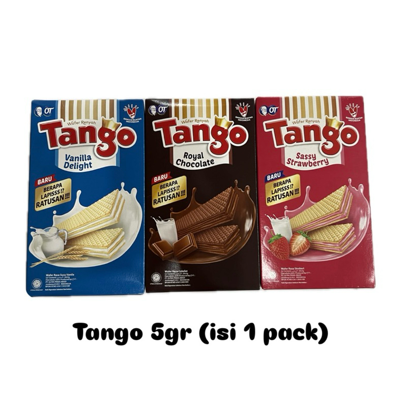 Jual Tango Wafer 5gr rasa Strawberry Vanilla dan Coklat 1 box isi 20 ...