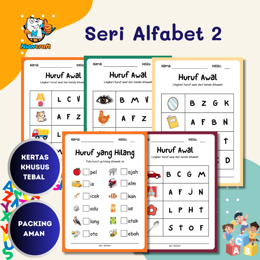 Jual Nuwcraft - Worksheet - Seri Alfabeth 2- Activity Worksheet Anak - Lembar Kerja Aktivitas ...