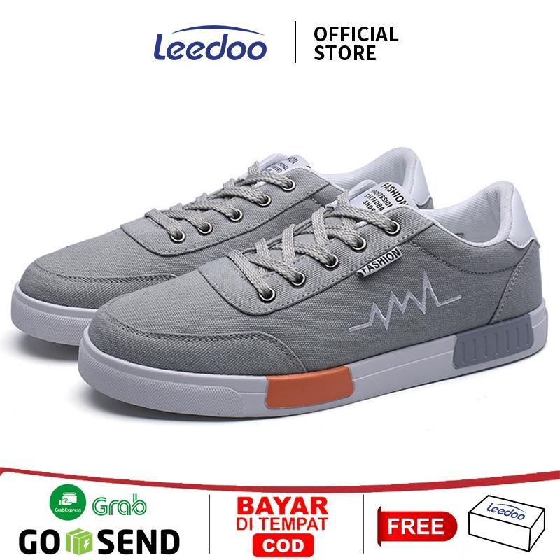 Jual Leedoo Sepatu Pria Casual Sneakers Tali Sekolah Kerja Sport Kanvas Cowok Shoes Natural ...