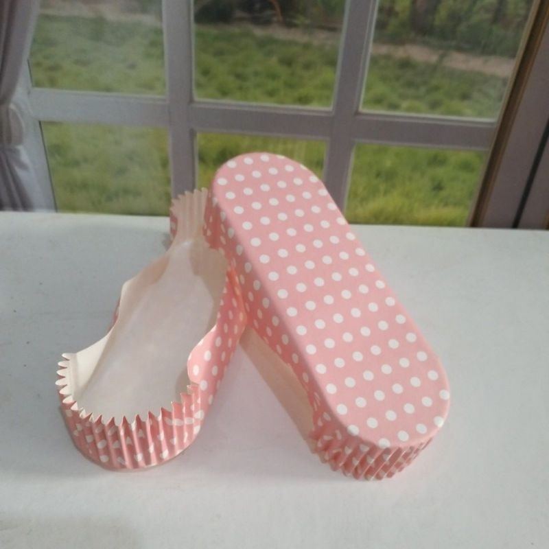 Jual Cup roti laminasi Oval pulkadot L/Pink isi 200pcs | Shopee Indonesia