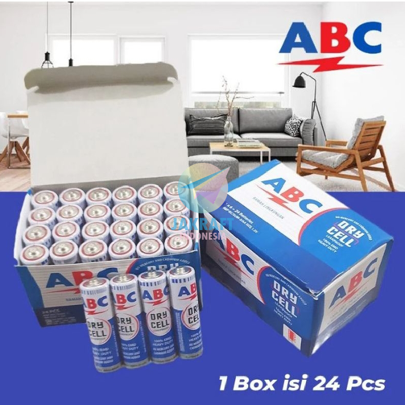 Jual (24 Pcs) GROSIR Set Paket Batu Baterai ABC Biru AA R6 A2 Sedang ...