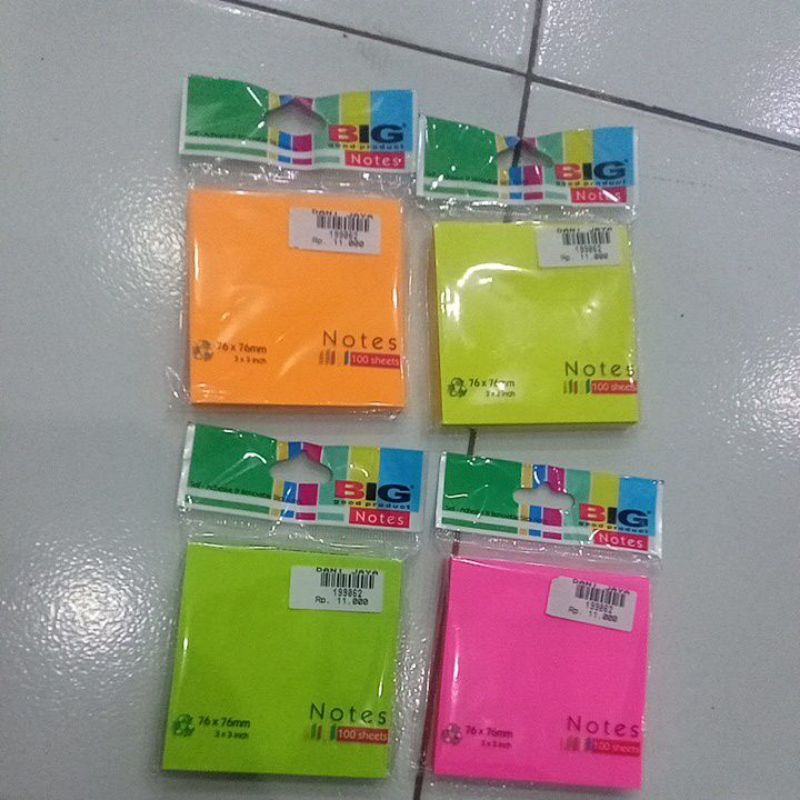 Jual MEMO STICK / STICKIE NOTE / STICKY NOTE POLOS 4 WARNA KOTAK ...