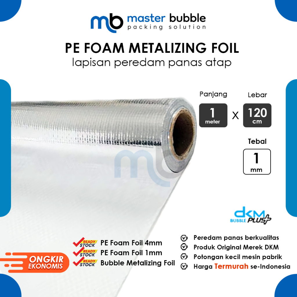 Jual PE Foam Foil DKM Ecer Meteran 1meter x 120cm x 1mm / Bubble ...