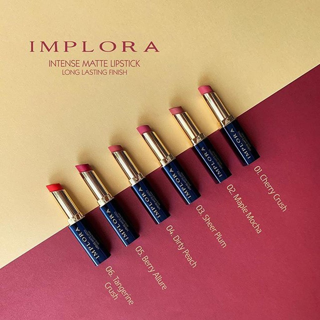 Jual IMPLORA Intense Matte Lipstick (INTENSE LIPSTICK) | Shopee Indonesia