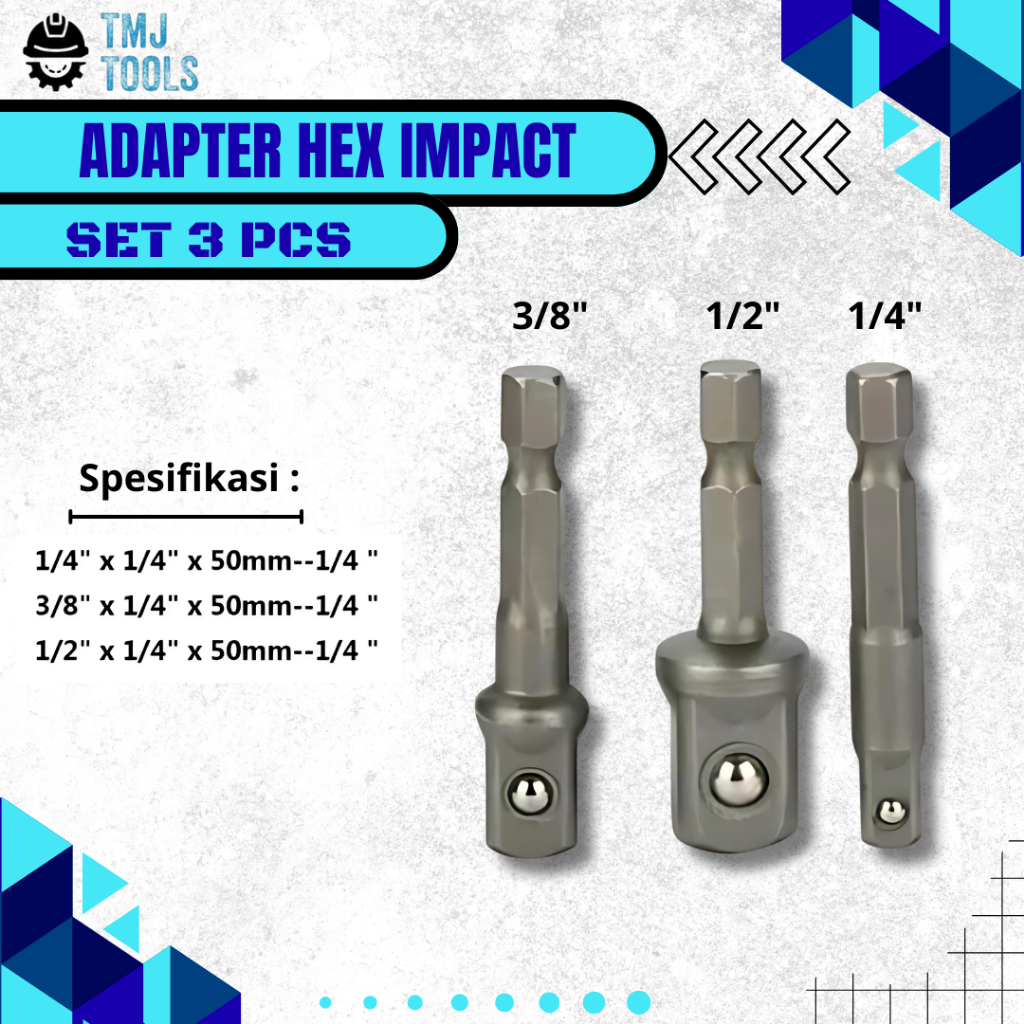 Jual Adapter Hex Impact Driver Key Shock Mesin Bor Wrench Adaptor Kunci ...