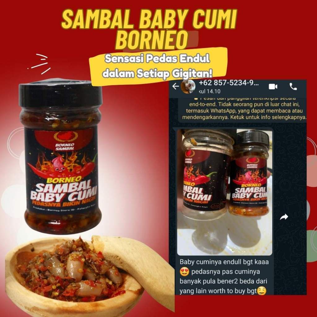 Jual Sambal Baby Cumi Borneo | Sambal Cumi Pedas | Sambal Bayi Cumi ...