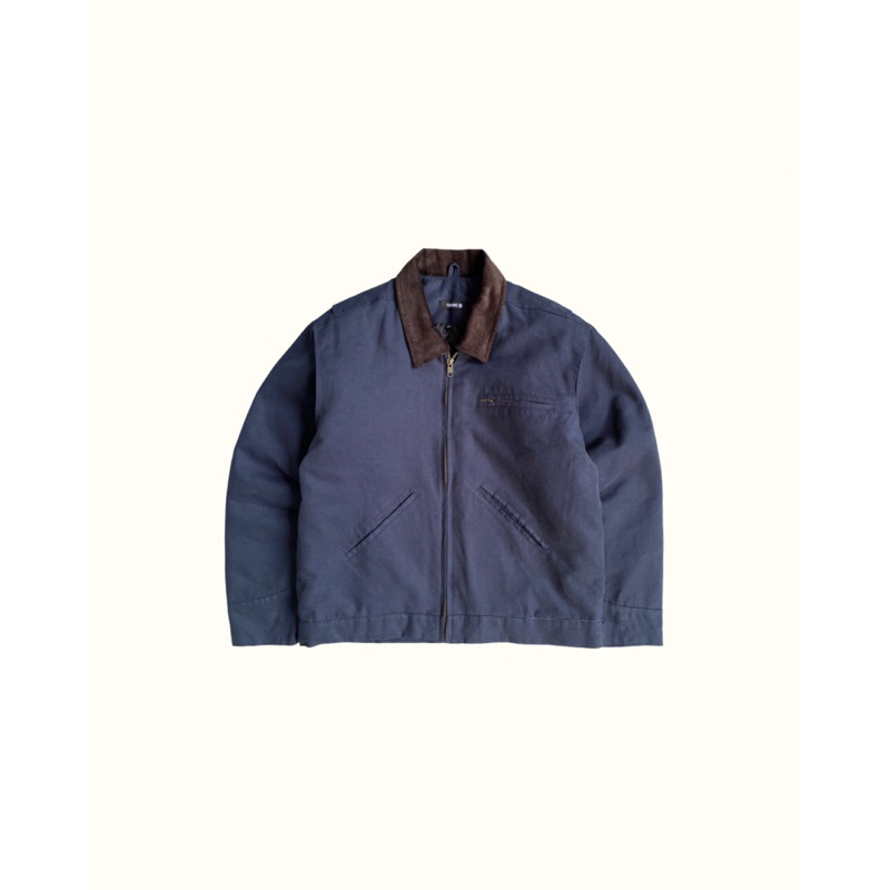 Jual Timbre Work Jacket Navy Collar Brown | Shopee Indonesia