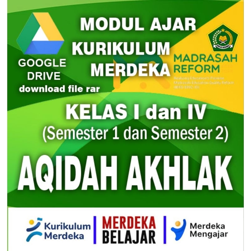 Jual Perangkat Modul Ajar AQIDAH AKHLAK - MI Kelas I dan IV IKM - Kurmer - Kurikulum Merdeka ...