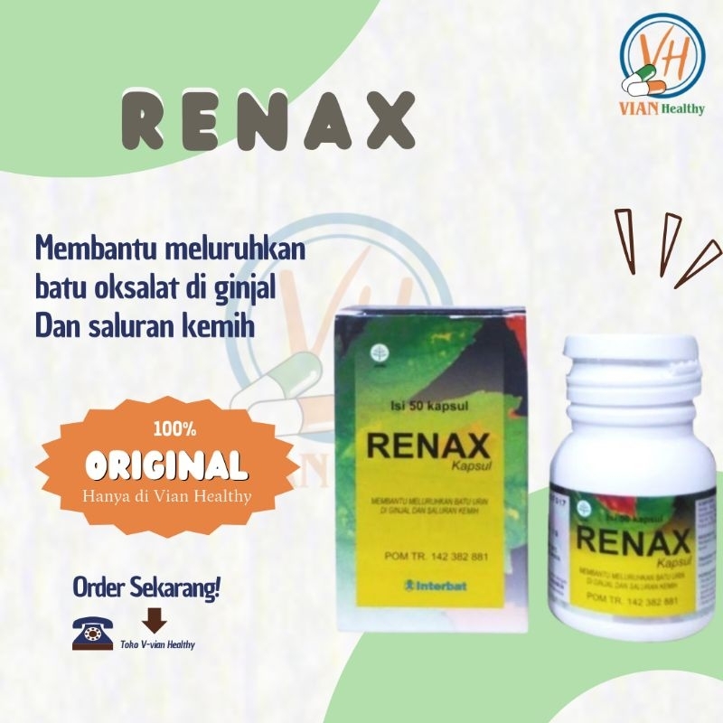 Jual RENAX Asli Obat Mencegah dan Mengatasi Batu Ginjal isi 50 Kapsul ...