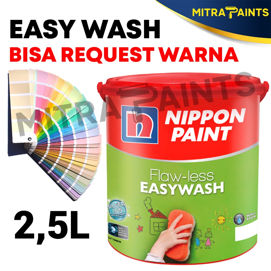 Jual NIPPON PAINT FLAWLESS EASY WASH 2,5 LITER / CAT TEMBOK INTERIOR ...