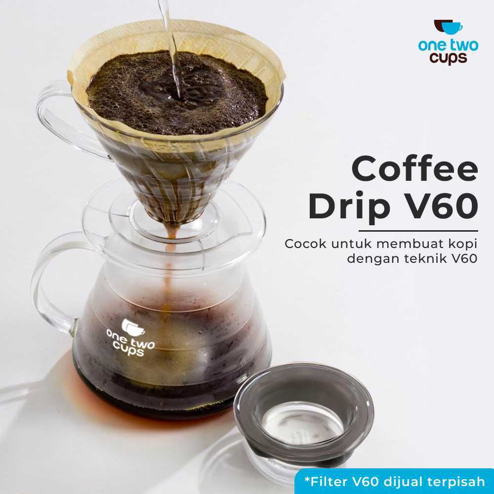 Jual One Two Cups Coffee Server V60 Drip Pour Over Borosilicate Glass | Shopee Indonesia
