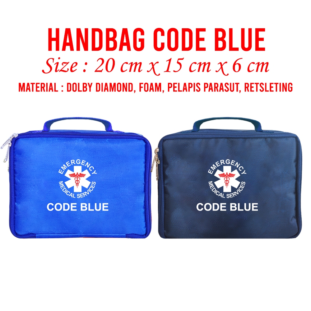 Jual Handbag Medis CODE BLUE Tas Medis P3K Obat Pouch Travel Hand Bag ...