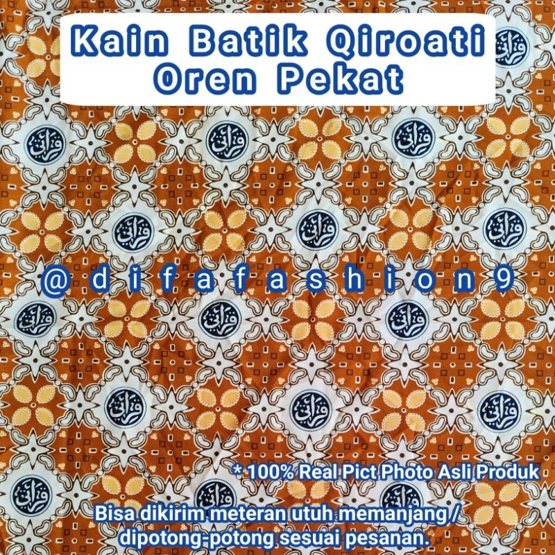 Jual Kain Batik Qiroati Oren Pekat Meteran | Shopee Indonesia