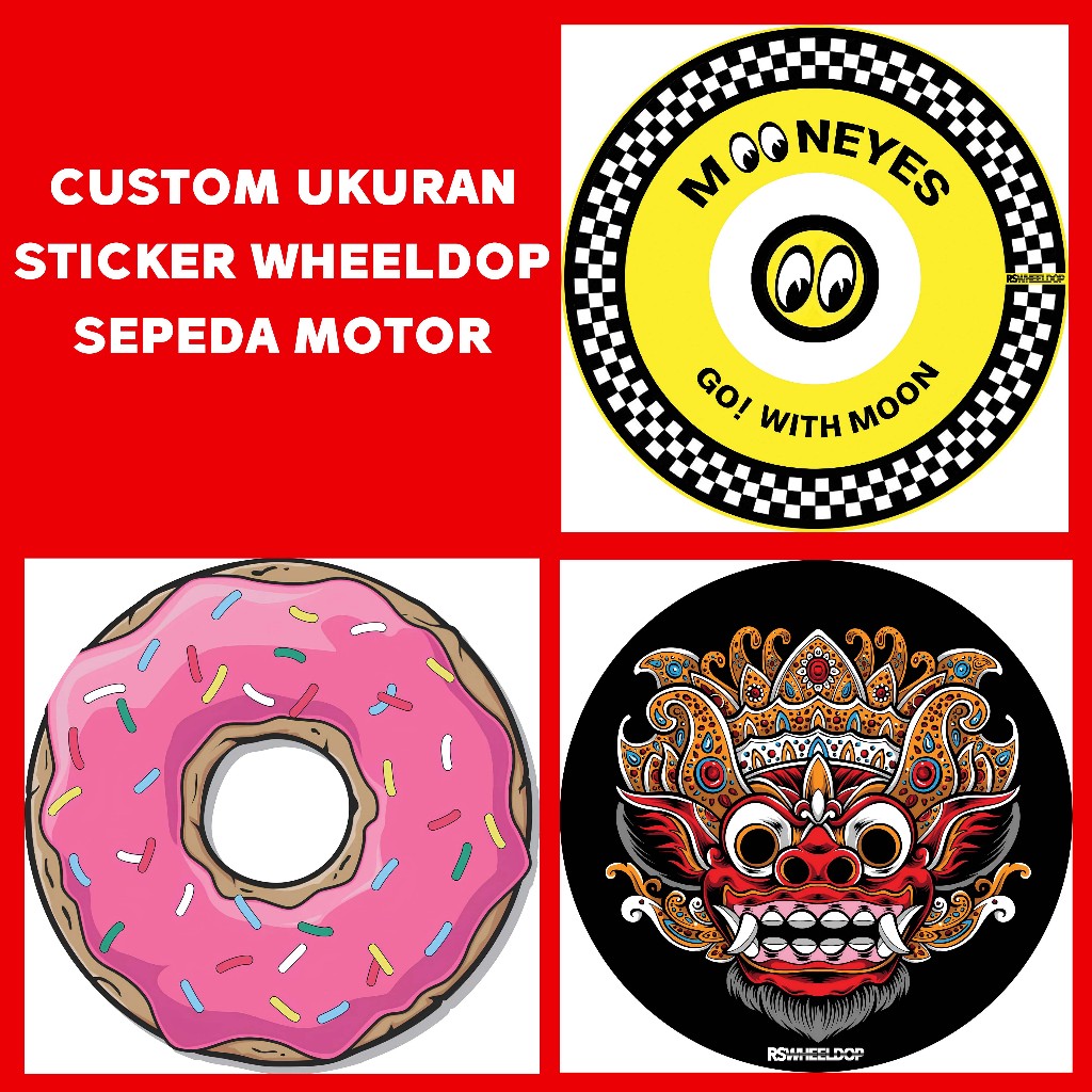Jual Custom Ukuran Diameter Sticker Wheeldop Sepeda Motor Mobil ...