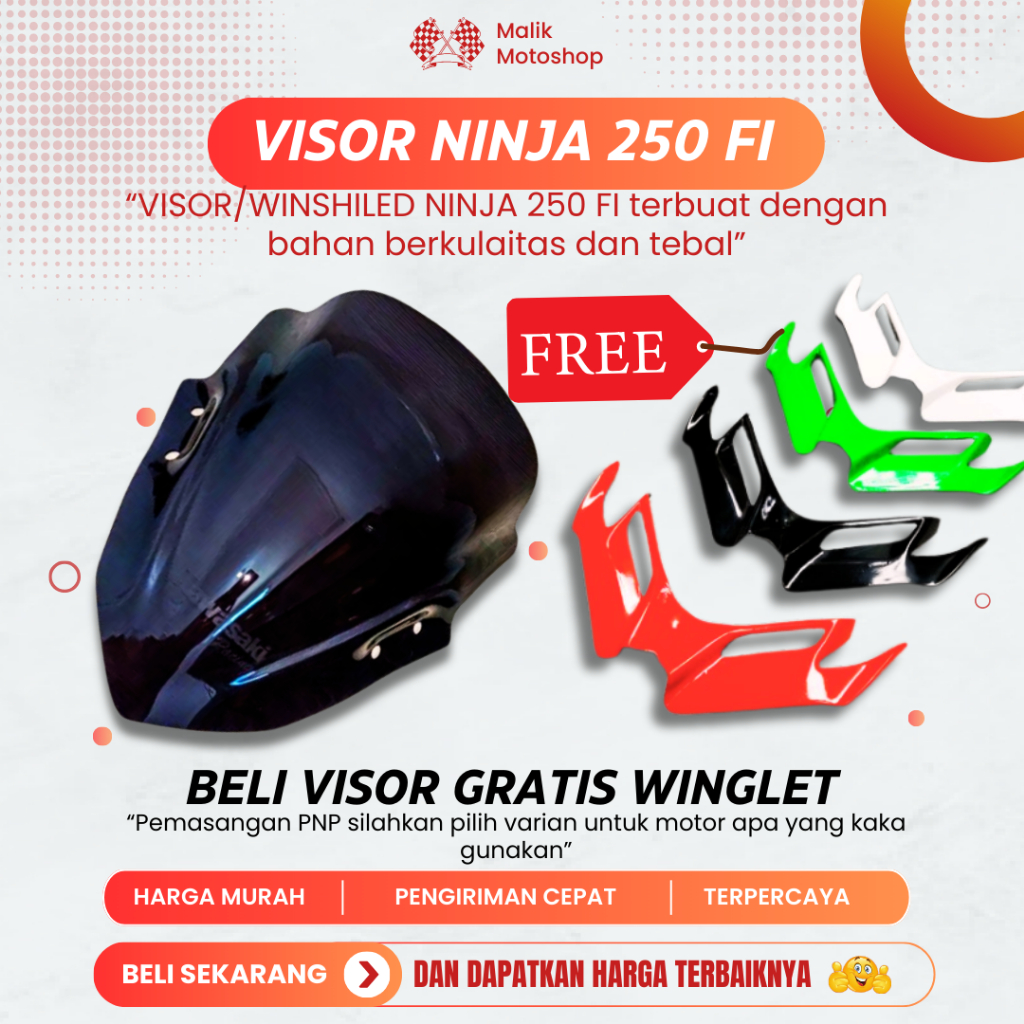 Jual Visor ninja fi old windshield ninja 250fi old winglet ninja VISOR ...