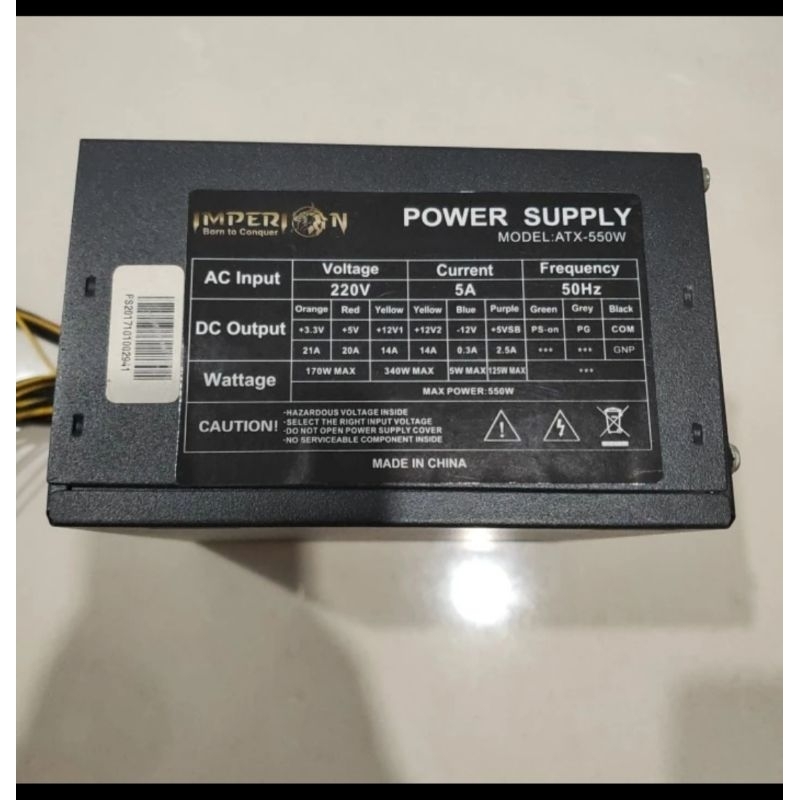 Jual Power Supply Imperion Model ATX-550W | Shopee Indonesia