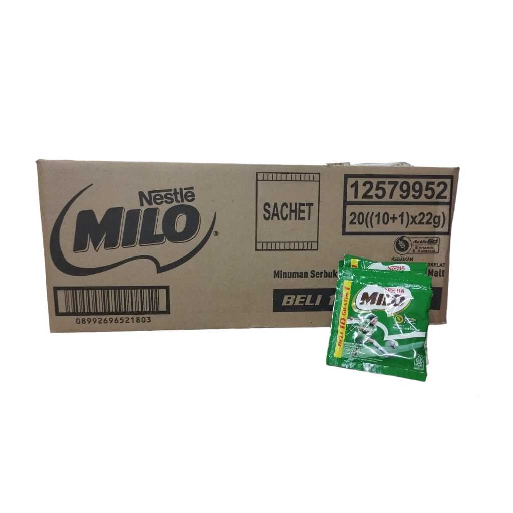 Jual Milo Active Go Sachet 22gr x 10 sachet ( isi 20 renceng ) KARTONAN ...