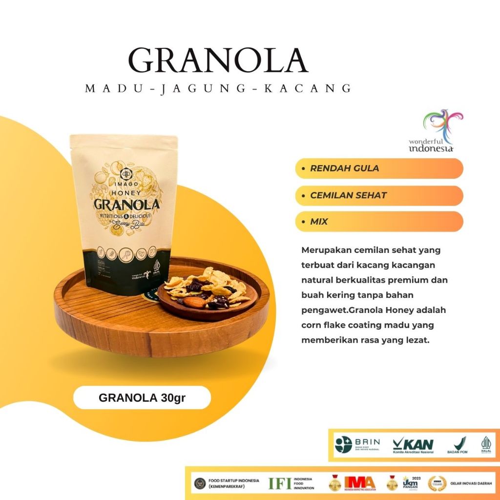 Jual Imago Honey Granola (30 GR) - Granola/ Cemilan Sehat/ Cemilan Diet ...